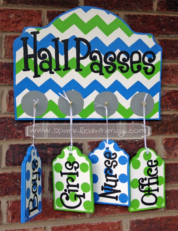 Hall Passes Sign for Classroom by SparkledWhimsy on Etsy