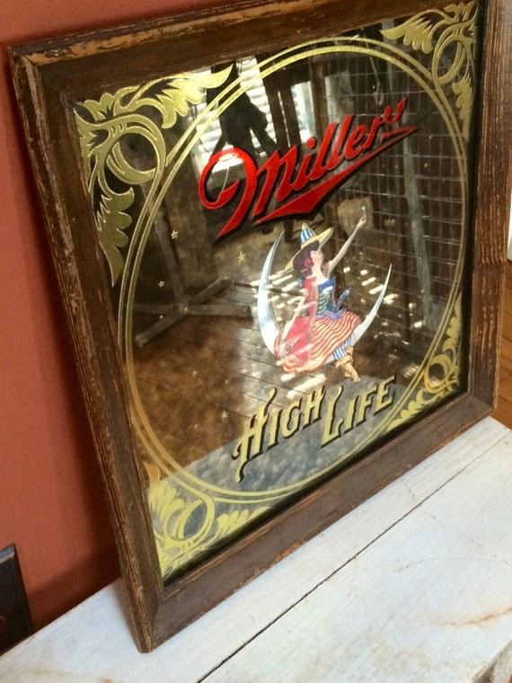 Vintage Miller High Life Beer Mirror