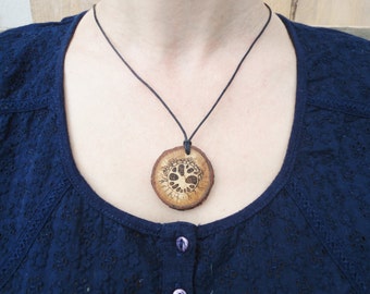Oak wood pendant (tree/cell/roots design)