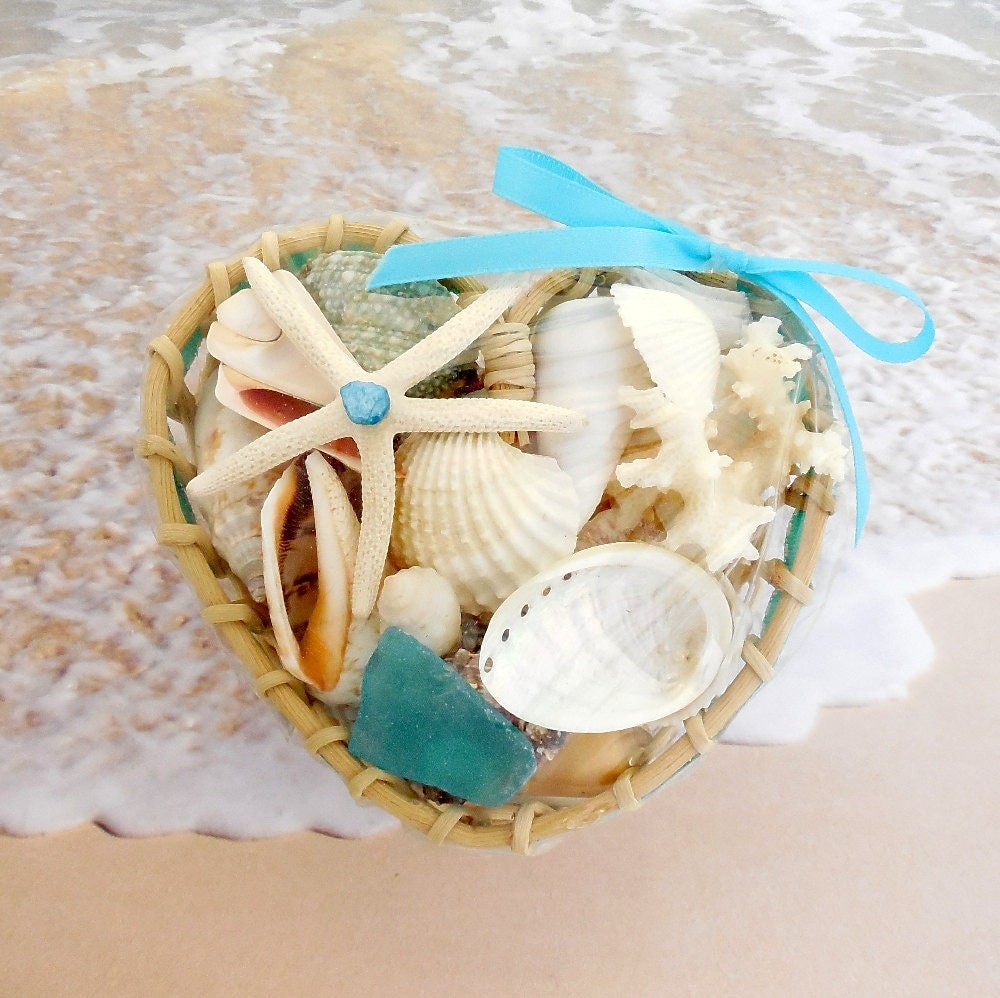 Seashell Basket Sea Shell Collection Beach Wedding Favor