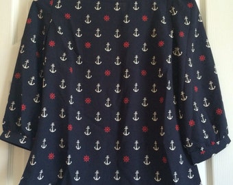 Popular items for Anchor blouse on Etsy