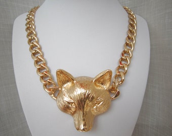 Popular items for gold fox necklace on Etsy