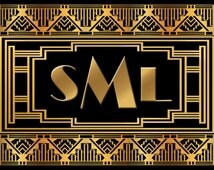 Unique gatsby monogram related items | Etsy