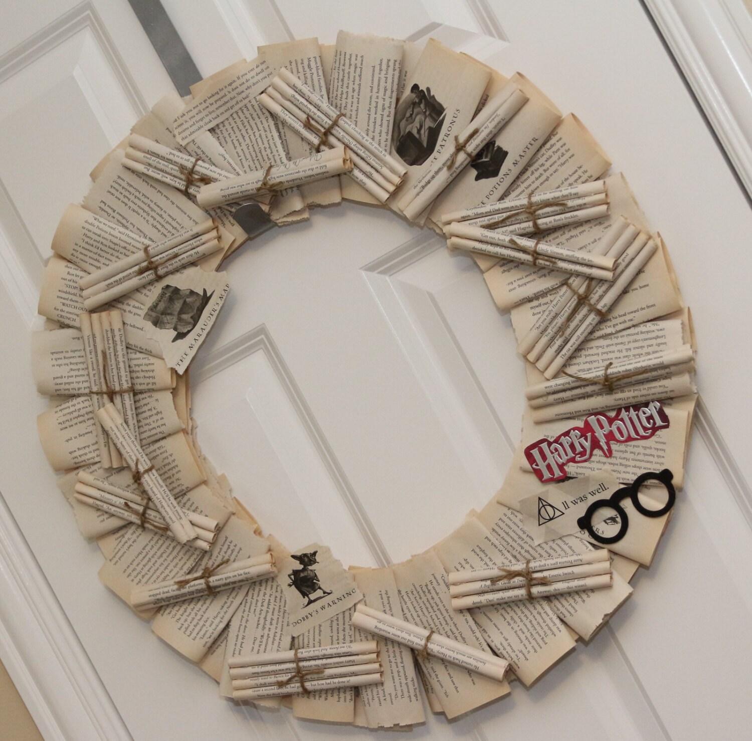 Book Page Wreath