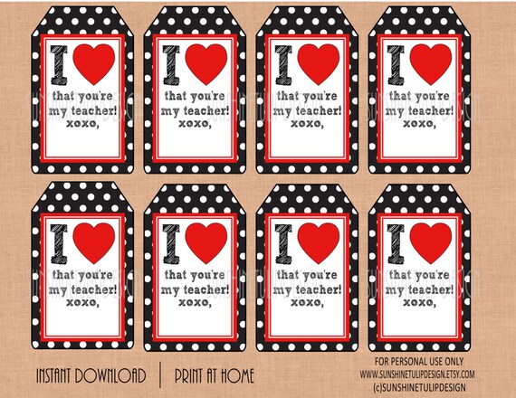 Teacher Appreciation DIY Printable Tags by SunshineTulipdesign