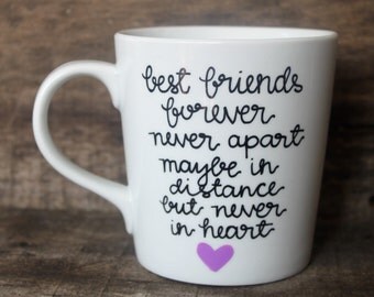 Best Friends Coffee Mug-Handpainted/Handwritten- Ceramic Mug - Special ...