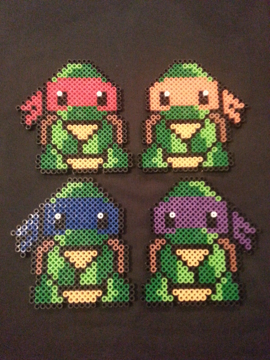 Teenage Mutant Ninja Turtle Perler Bead Figures by AshMoonDesigns