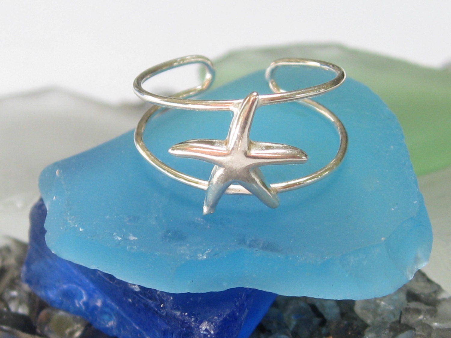 Starfish Toe Ring Sterling Silver Hi Polished