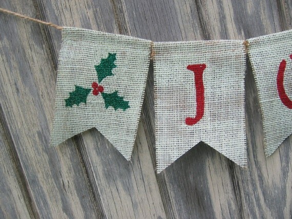Joy Burlap Banner Joy Bunting Joy Garland Christmas Banner