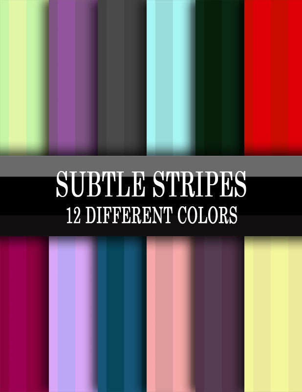 12 Different Subtle Stripe Printable Scrapbooking Papers – Digital ...