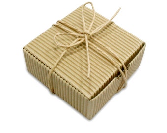 Set of 10 Corrugated cardboard Kraft paper gift box, jewelry kraft box ...