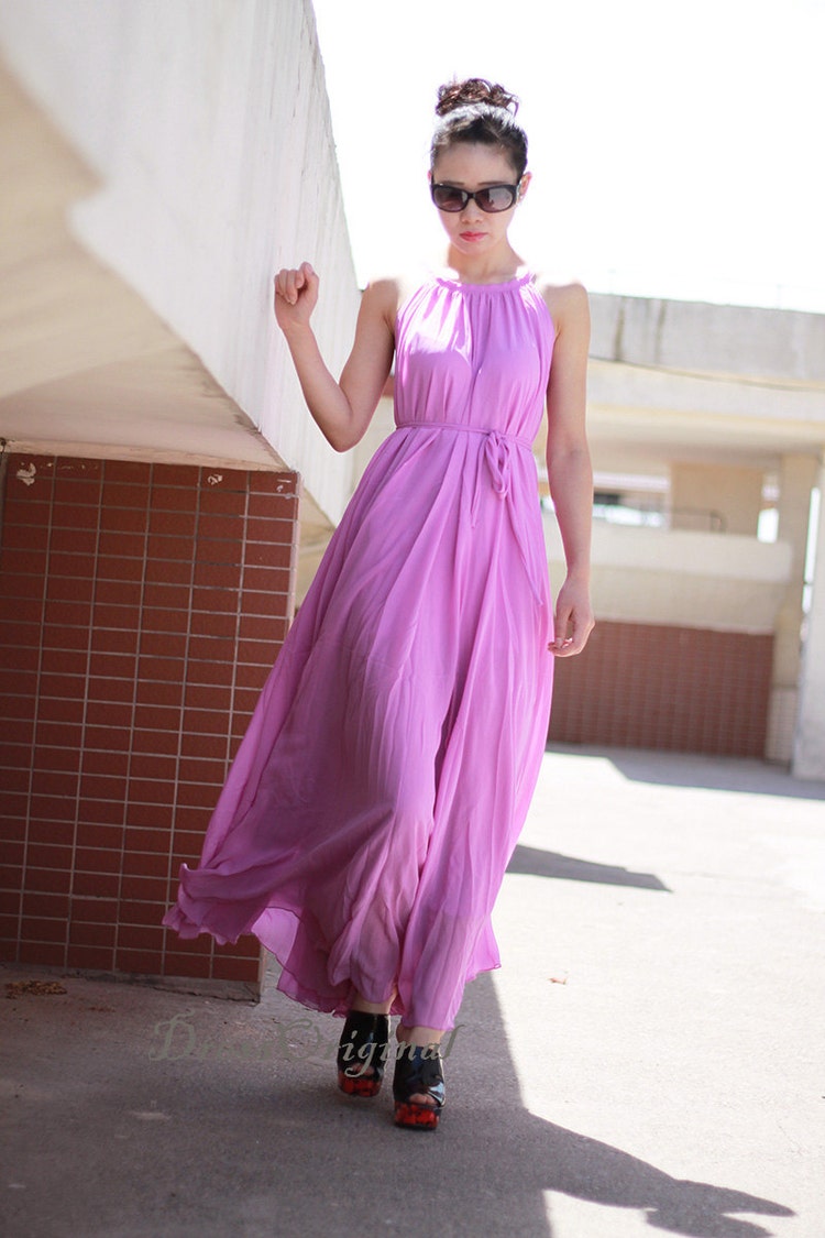 purple Maxi dress purple dress summer dress by DressOriginal