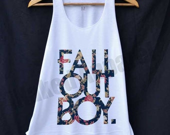 FOB Shirt Fall Out Boy Shirts Tank-Top White Ladies Size S M L