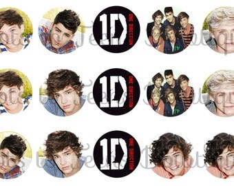 Instant Download One Direction 1 Inch Bottle Cap Images