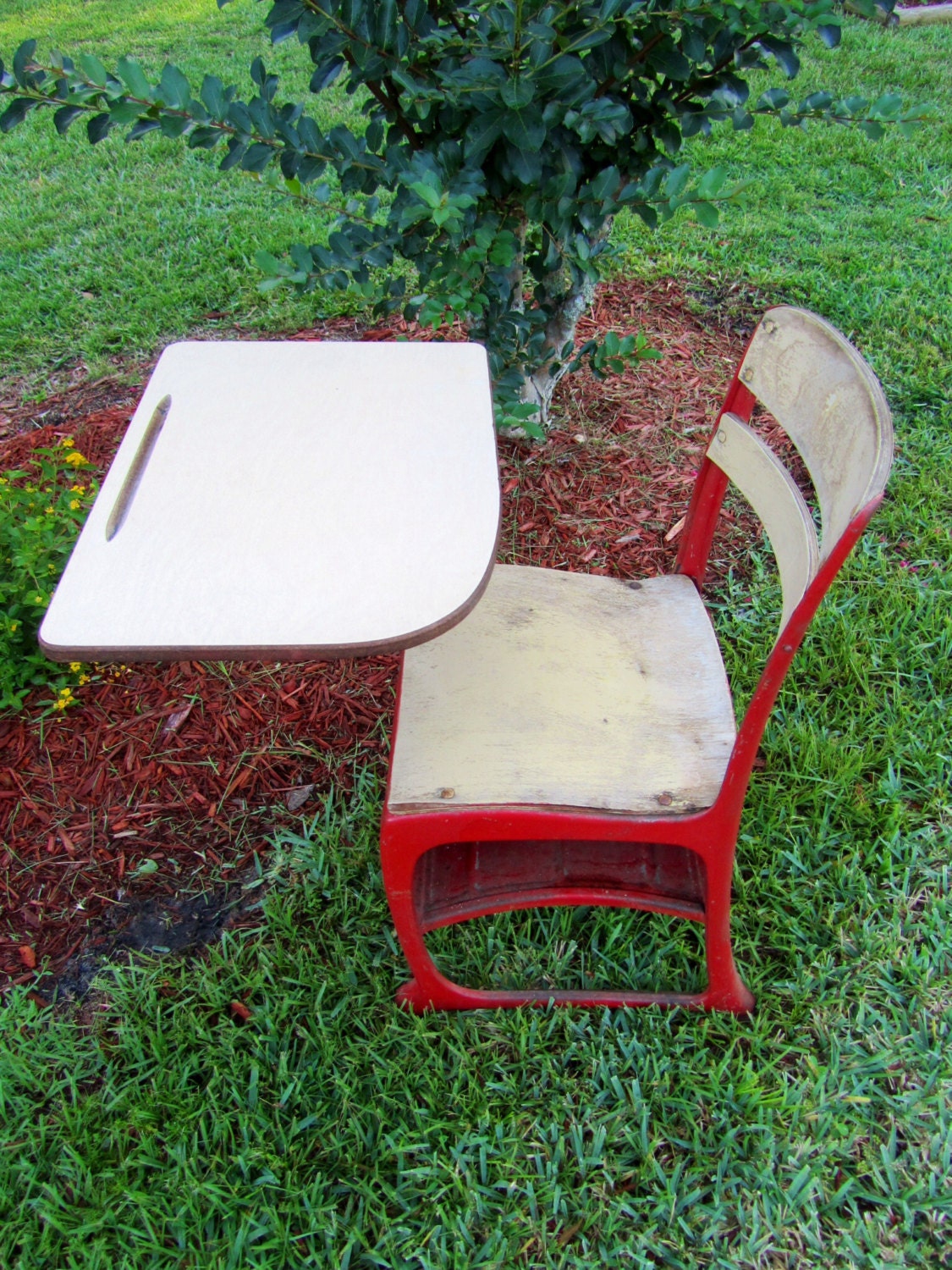 Vintage school desk, red desk, child’s school desk,retro school – Haute ...