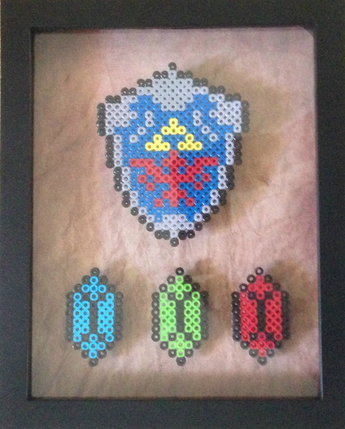 8 Bit Link Shield & Rupees by SacGeek on Etsy
