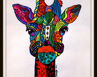 Popular items for giraffe zentangle on Etsy