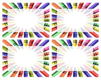 Crayon Box Labels Desk Locker Organize