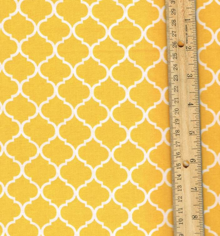 Yellow Mini Quatrefoil Fabric Fabric By The Yard Sewing