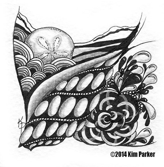 Items similar to Pen and Ink Beach Abstract with Charcoal Shading ...