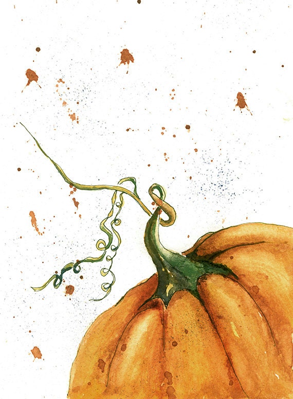 Pumpkin Print from Original Watercolor