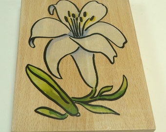 Lily rubber stamp | Etsy