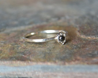 Grey Rose Cut Diamond Engagement Ring 14K by RubyPierceJewelry