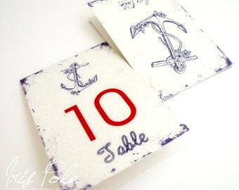 Navy table numbers | Etsy