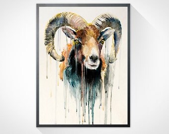 Popular items for ram painting on Etsy