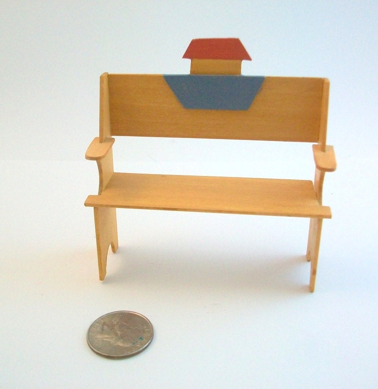 Miniature Bench, Dollhouse Bench, Wooden Bench, Mini Bench, Beach House ...