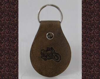Motorcycle Leather Key Fob, Custom Made in Montana