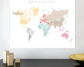 Items similar to 30x24" 24x18" Printable world map, diy travel pinboard ...