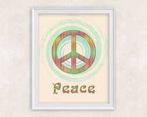 Popular items for peace sign poster on Etsy