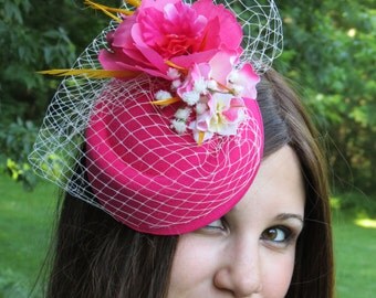 Hot pink fascinator | Etsy