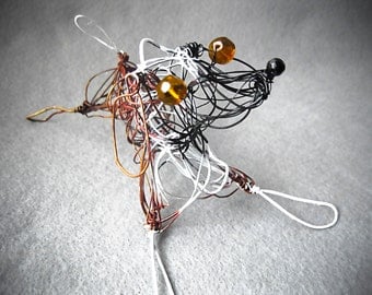 Whimsical Animal Wire Art Sculpture by WireArtInk on Etsy