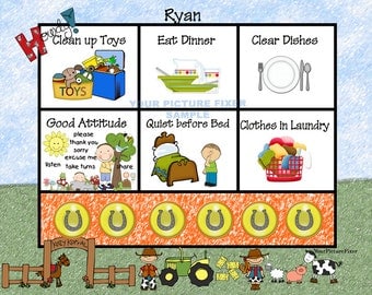 Farm chore chart | Etsy