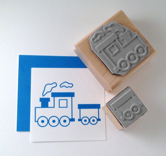 Train Set Rubber Stamps