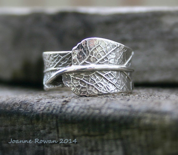 Sage Leaf Ring...Engagement Ring Wedding Band by joannerowan