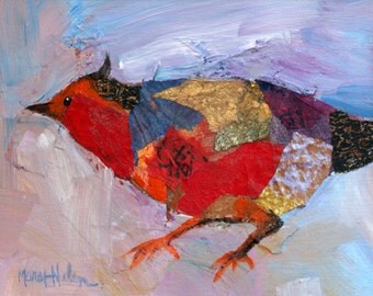 Abstract Bird, Bird Collage Art, Modern Bird Design, Bright Colors ...