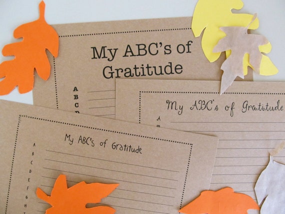 Printable PDF ABC's of Gratitude Thanksgiving by sweetmellyjane