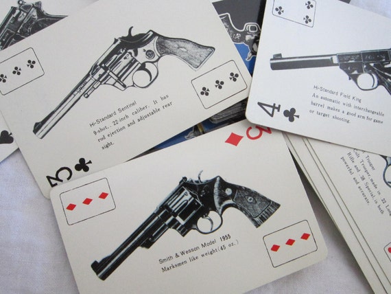 vintage GUN playing cards Jajaco circa 1962 partial