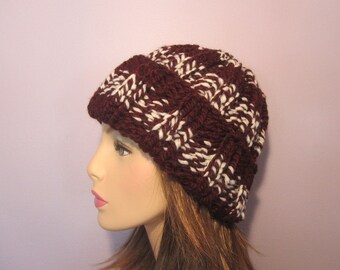 Two color knit hat | Etsy