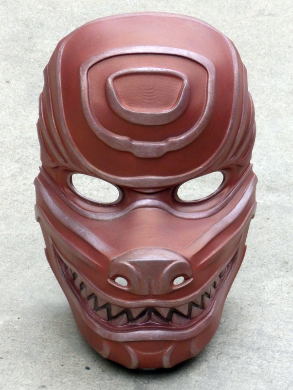 Items similar to Demon Dog Mask - asian themed (Red Version) on Etsy