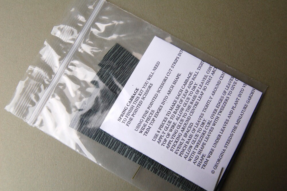 Spring Cabbage Paper Vegetable Kit for by TheMiniatureGarden