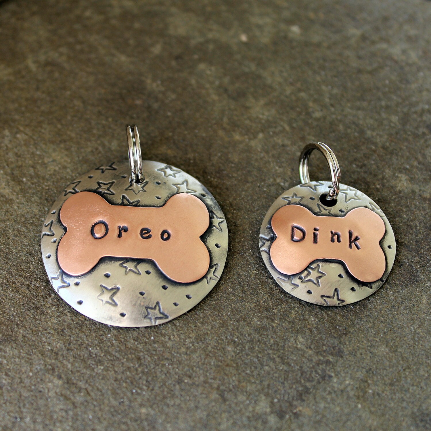 Custom pet ID tag personalized mixed metal tag for by DoggoneTags