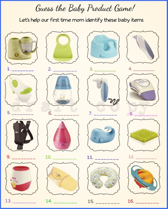 Baby Shower Game Guess The Baby Product Baby Shower Game Guess The Baby Product