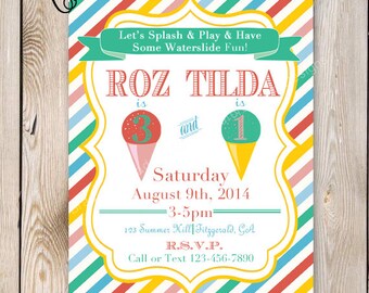 Snow cone invitation | Etsy