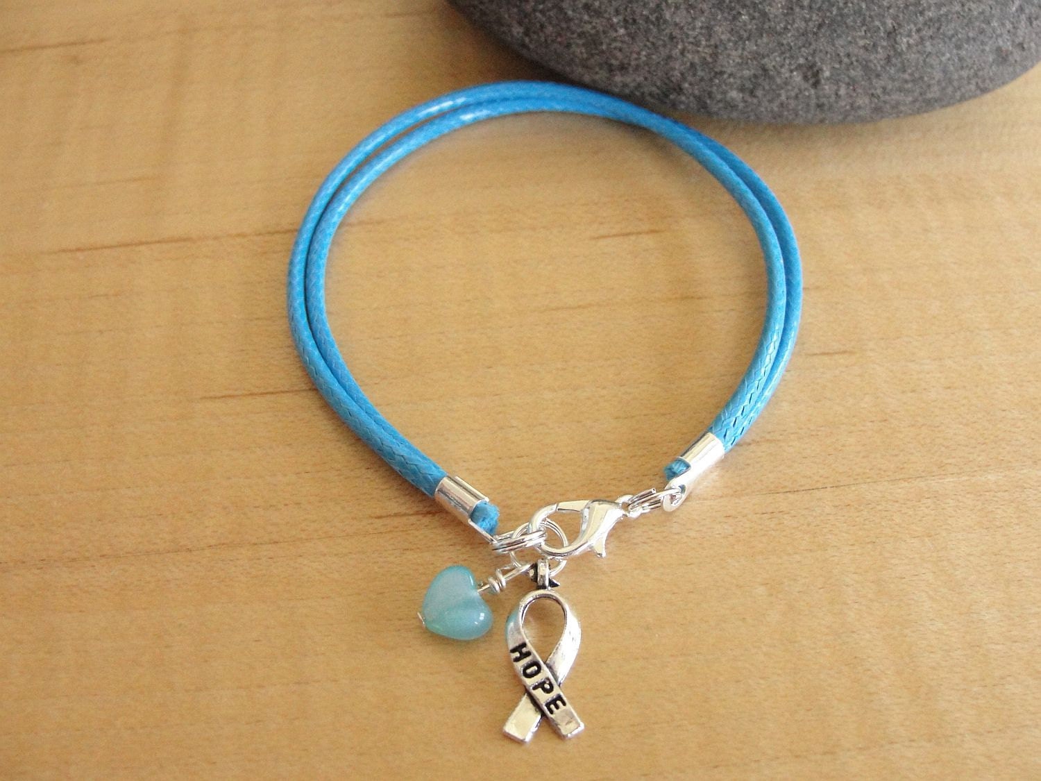 Light Blue Awareness Bracelet Cotton Adrenal