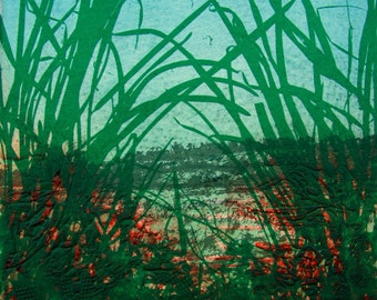 Eco inspired printmaking. Etching drypoint by LynnBaileyPrintmaker