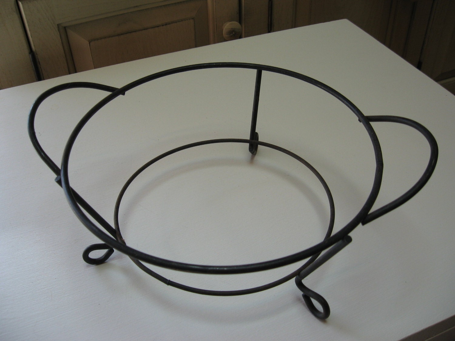 PYREX HOLDER CASSEROLE Round Footed Dish Holder Warming Plate Vintage ...